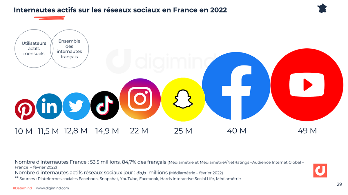 Les réseaux sociaux en France et dans le monde : statistique ...